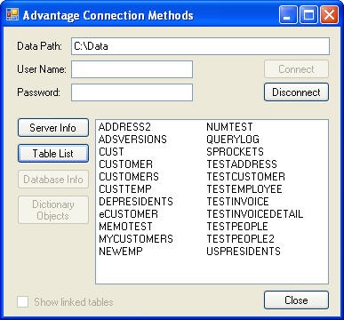 Views from an Advantage Evangelist: Tip #47 – Getting a List of Tables ...